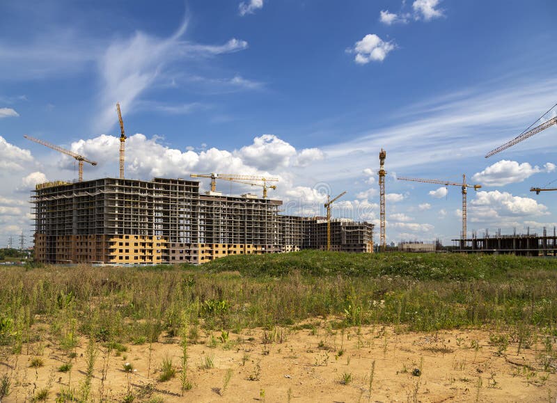 View of Construction Site, Industrial Image. Moscow, Russia Stock Image ...