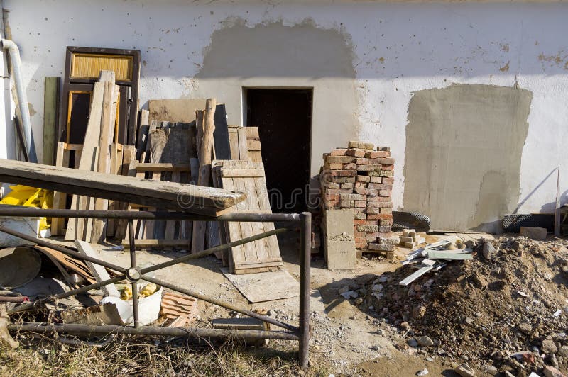View of a Construction Waste Dump. Stock Image - Image of edifice ...