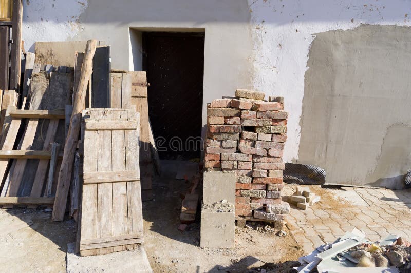 View of a Construction Waste Dump. Stock Photo - Image of labor, house ...