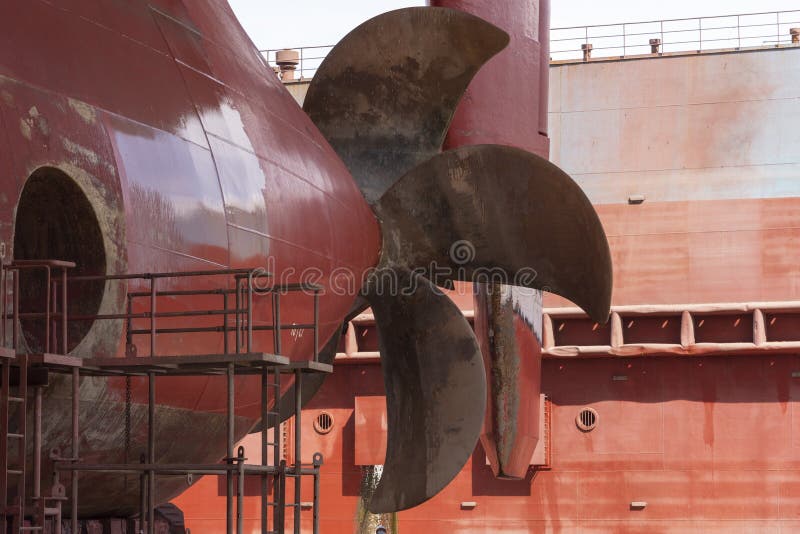 View on the Container Ship Propeller. Stock Photo - Image of hull ...