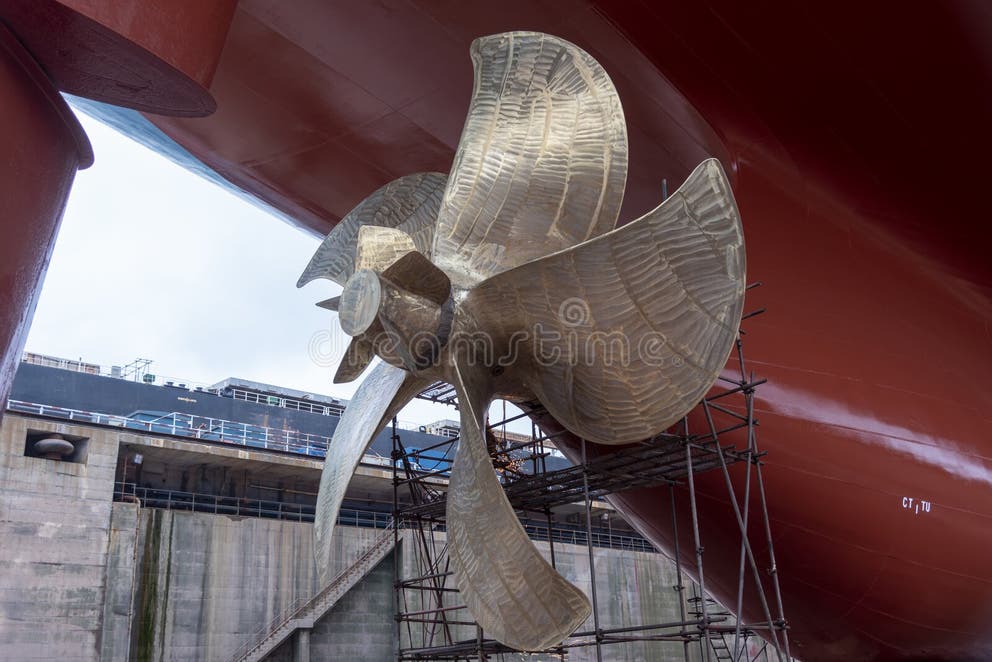 View on the Container Ship Propeller. Stock Image - Image of machinery ...