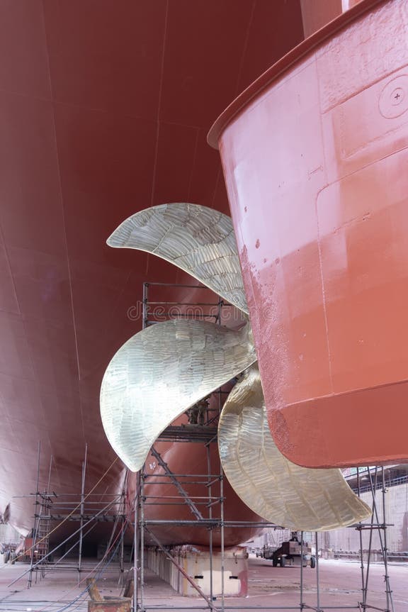 View on the Container Ship Rudder and Propeller. Stock Image - Image of ...