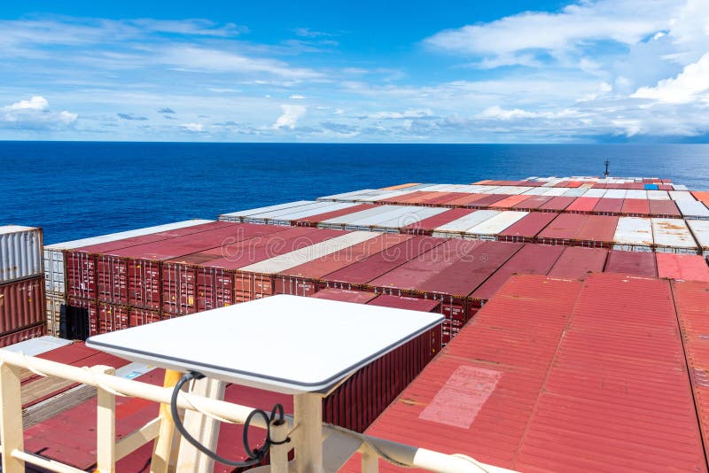 View on the Containers Loaded on Deck of the Large Cargo Ship ...