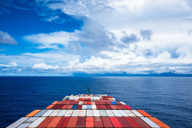 View on the Containers Loaded on Deck of the Large Cargo Ship ...