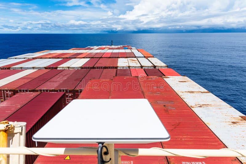 View on the Containers Loaded on Deck of the Large Cargo Ship ...
