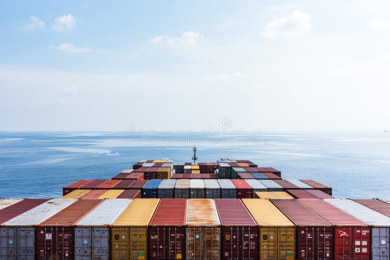 View on the Containers Loaded on Deck of the Large Cargo Ship ...