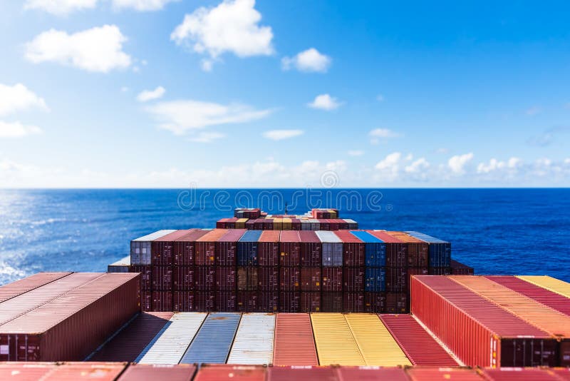 View on the Containers Loaded on Deck of the Large Cargo Ship ...