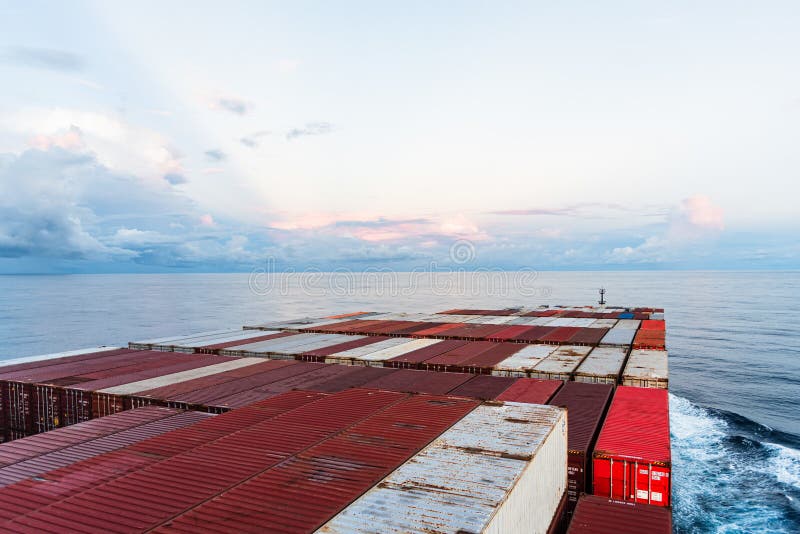 View on the Containers Loaded on Deck of the Large Cargo Ship ...