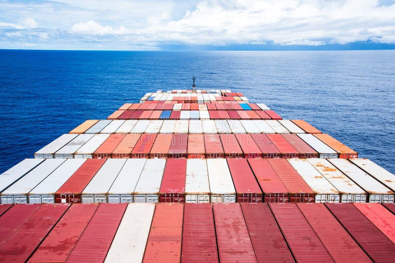 View on the Containers Loaded on Deck of the Large Cargo Ship ...