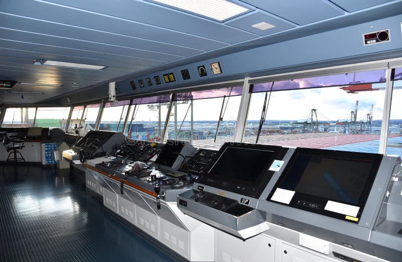 Bridge Telegraph of the Large Container Ship. Stock Photo - Image of ...