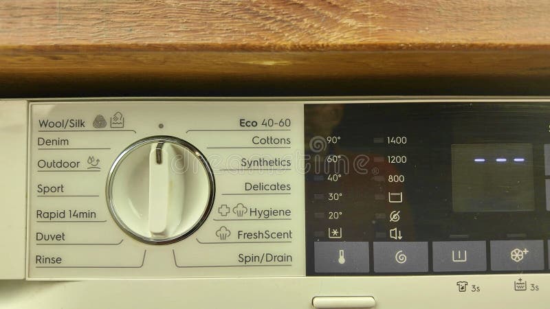 A View of the Control Panel of a Modern Washing Machine. the Operating ...