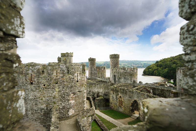 View of Conwy Castle in Historic Conwy Wales Stock Image - Image of ...