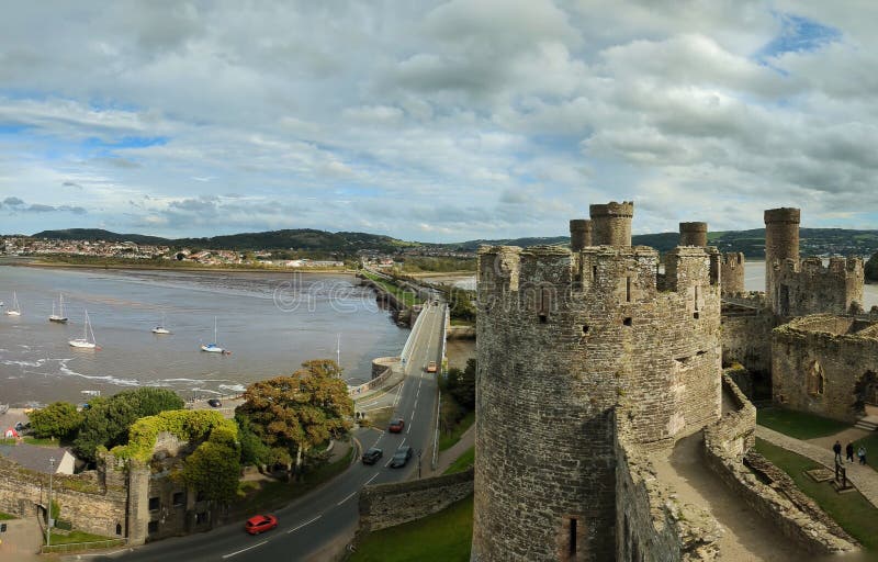 View of Conwy Wales from Atop Conwy Castle Editorial Photo - Image of ...