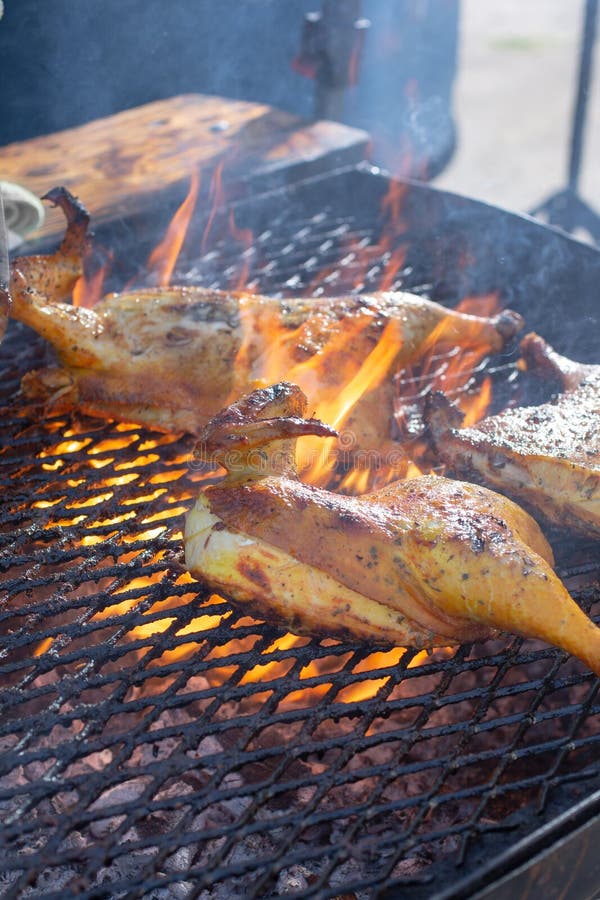 Pollo asado on grill stock image. Image of muscle, marble - 254818903