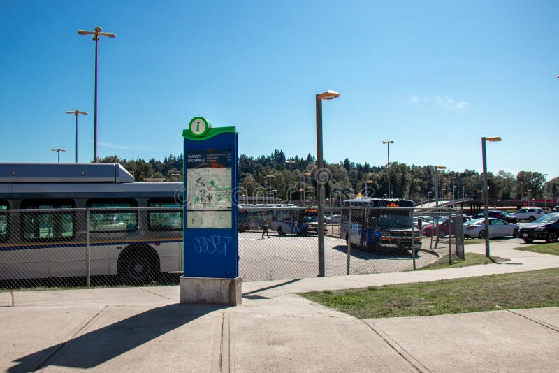 View of Coquitlam Central Station Bus Loop at Sunny Day Editorial Stock ...