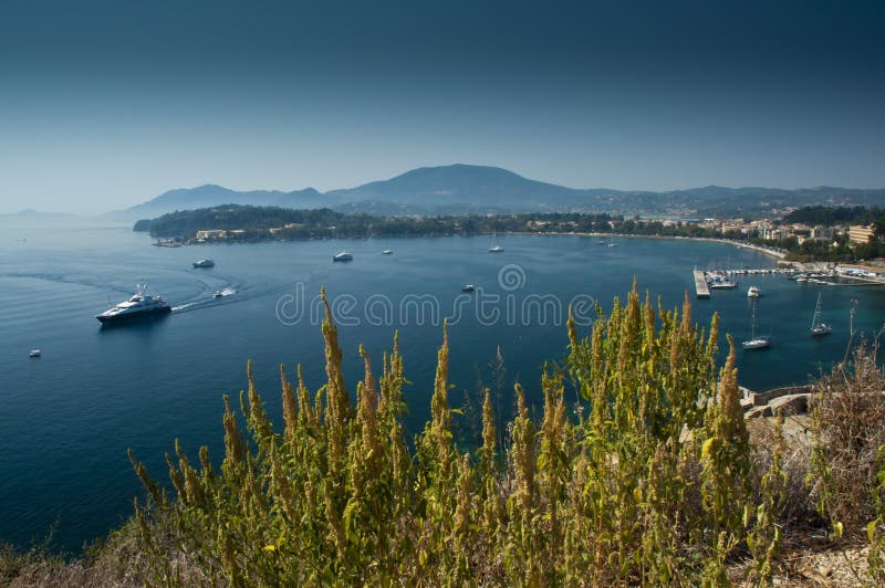 View of Corfu harbour stock image. Image of seascape - 26468965