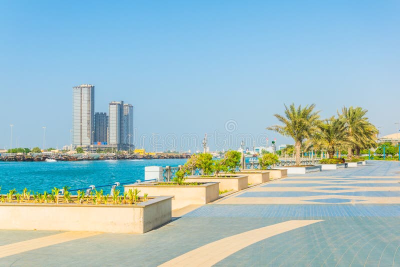 View of the Corniche - Promenade in Abu Dhabi, UAE Editorial Image ...