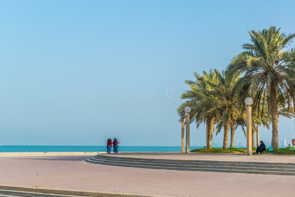 View of the Corniche - Promenade in Kuwait...IMAGE Editorial Image ...