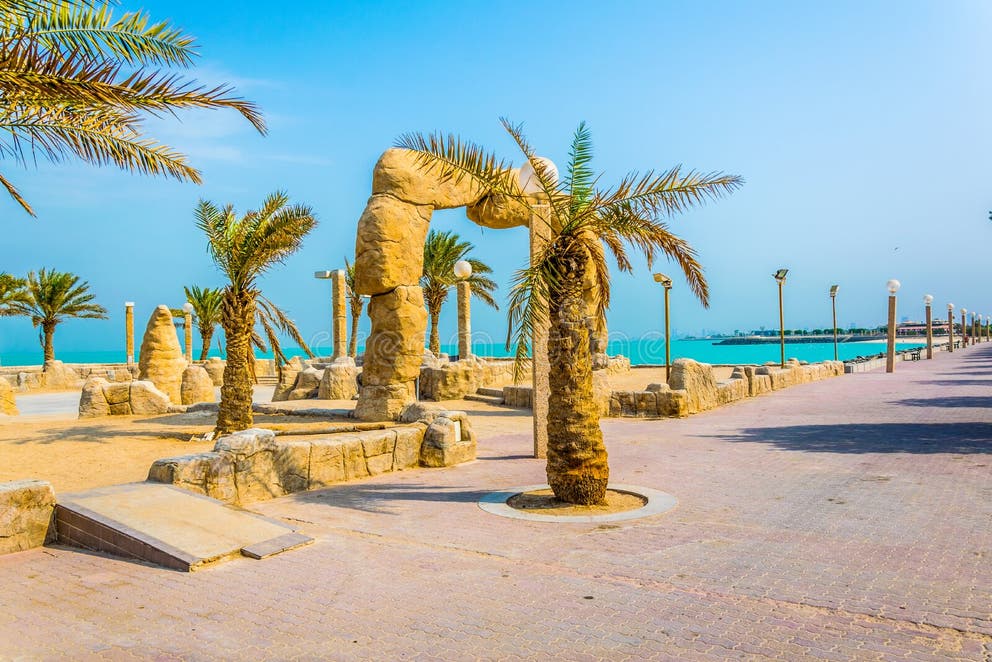 View of the Corniche - Promenade in Kuwait...IMAGE Stock Photo - Image ...
