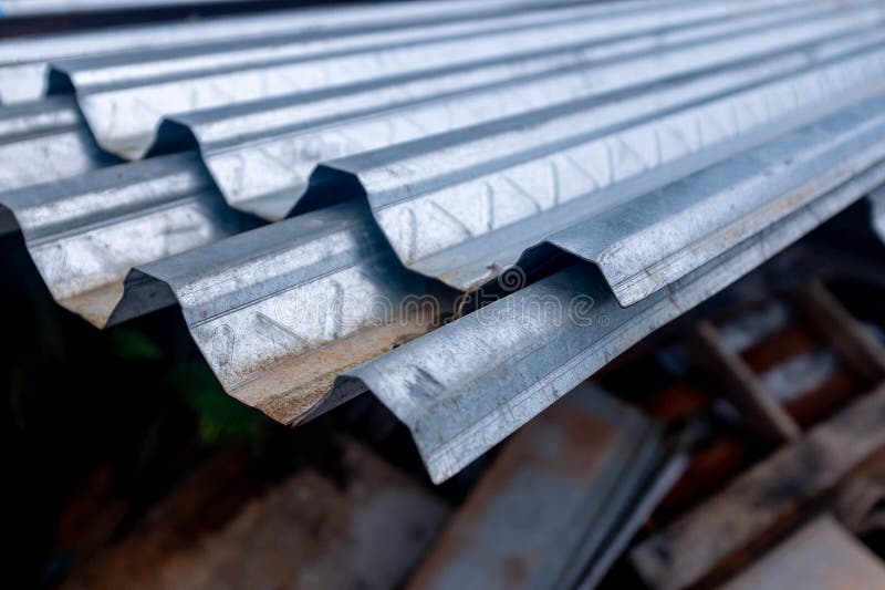 View of Corrugated Metal Deck Roof System Ready To Be Installed on a ...