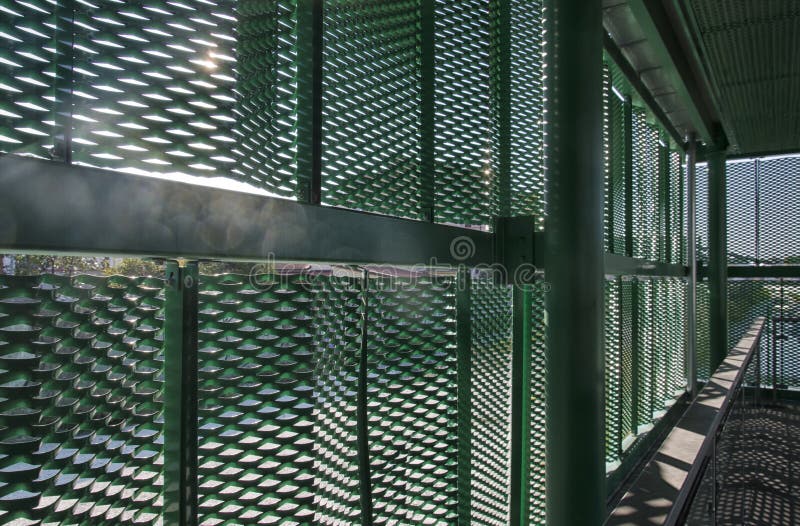 Corrugated Shielding in a Tram Station Stock Image - Image of shielding ...