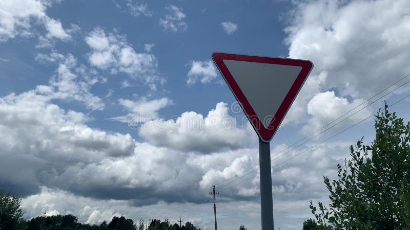 View of a Country Road Cross with a Give Way, Make Way Sign Stock Photo ...