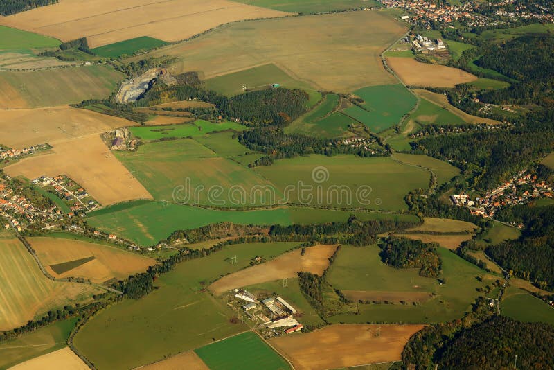 View of the Countryside Landscape from Above Stock Photo - Image of ...