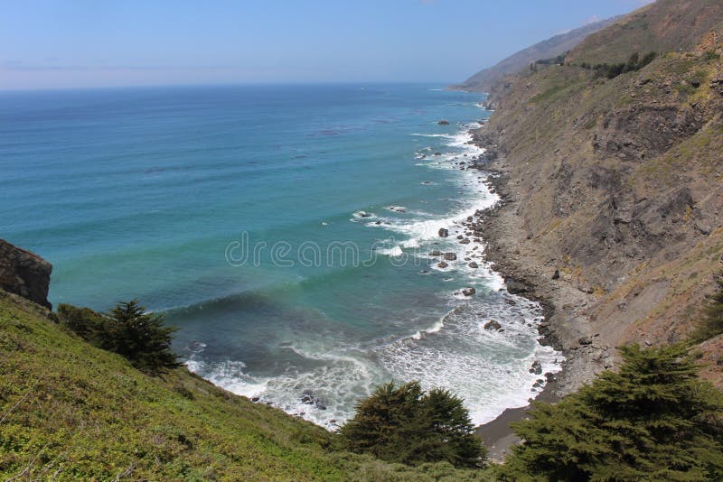 View of Water from Roadside at Ragged Point Stock Photo - Image of ...