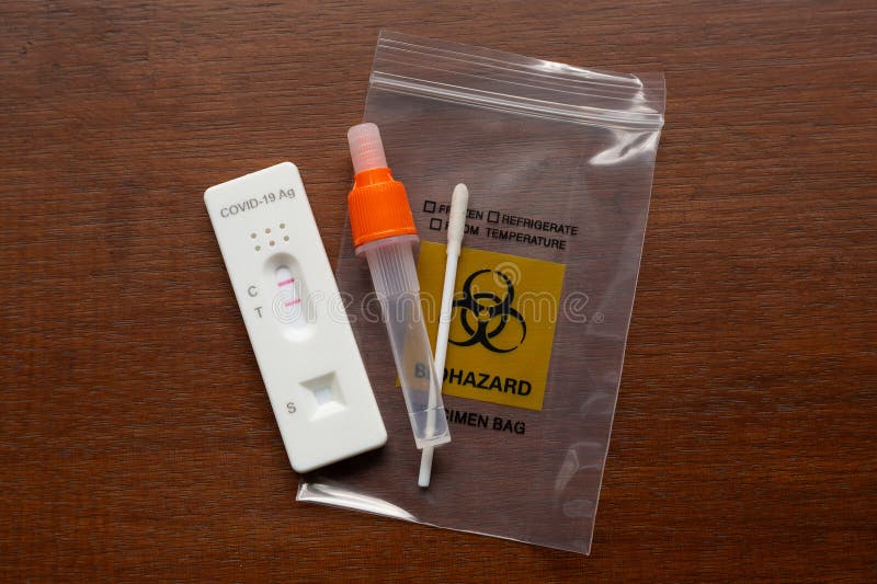 View of a Covid Testing Kit with a Positive Result Stock Image - Image ...