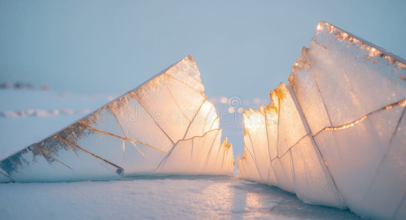 A View through Cracked Ice with Light Shining through. Stock Photo ...