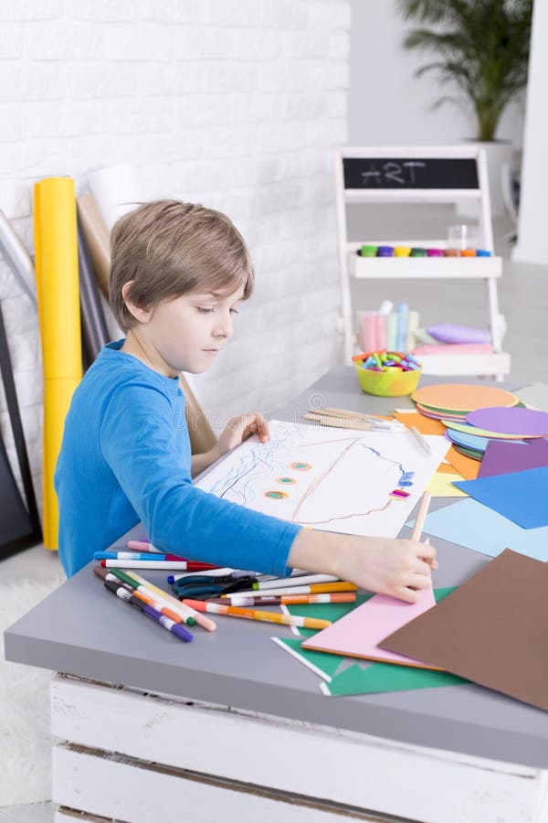 View of creative boy stock photo. Image of happiness - 80279556