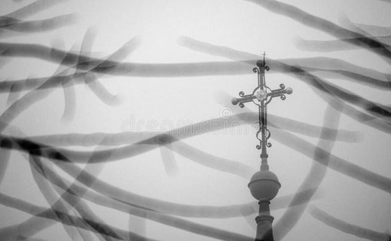 A View of the Cross through the Branches of a Tree. I Stock Photo ...