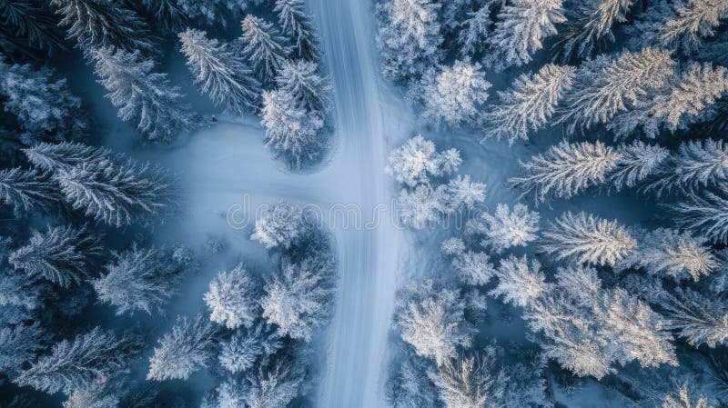 A View of a Cross Road in the Middle of Some Trees, AI Stock Photo ...