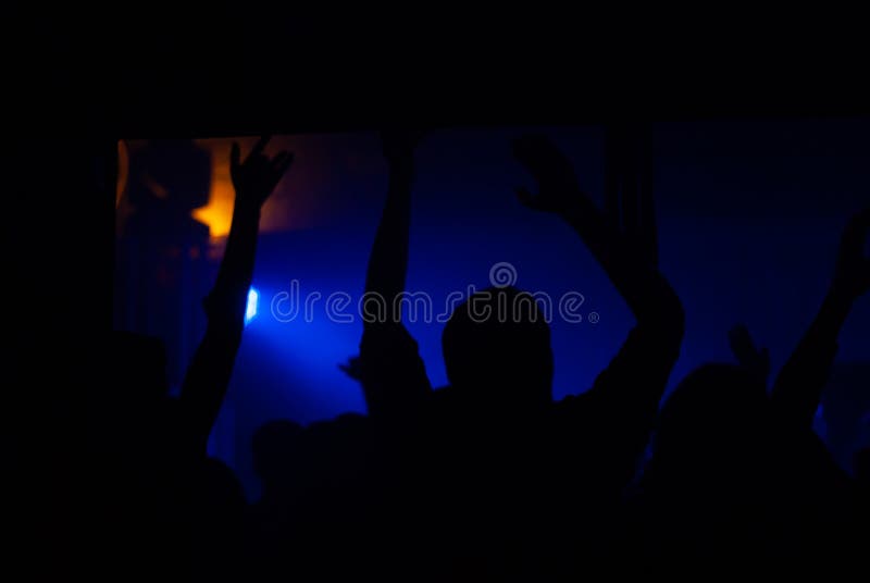 View on Crowd in Night Club in Lights Stock Image - Image of line ...