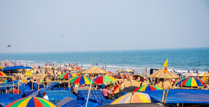 View of Crowded Puri Beach of Orissa Editorial Stock Photo - Image of ...
