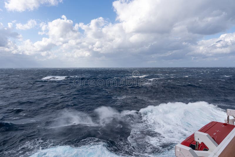 View from a Cruise Ship in Rough Sea Stock Image - Image of motion ...