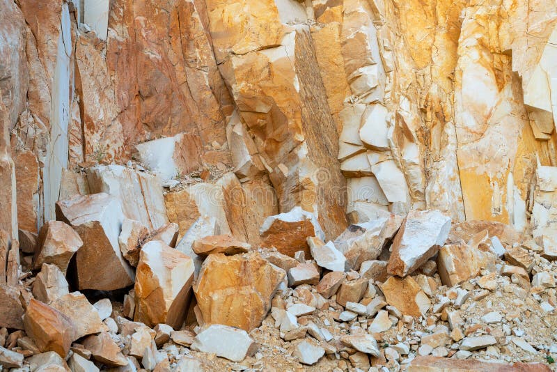 View of a Crumbling Rock, Stones Fall from a Cliff, Sandy Cliffs Stock ...