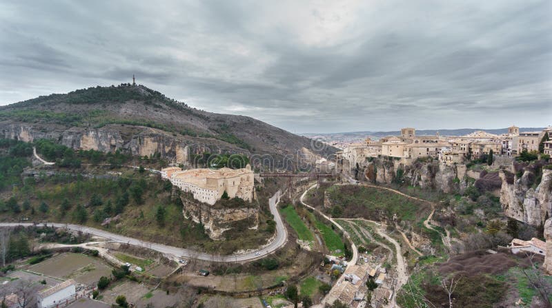 View of Cuenca and the Parador De Turismo, Spain Stock Image - Image of ...