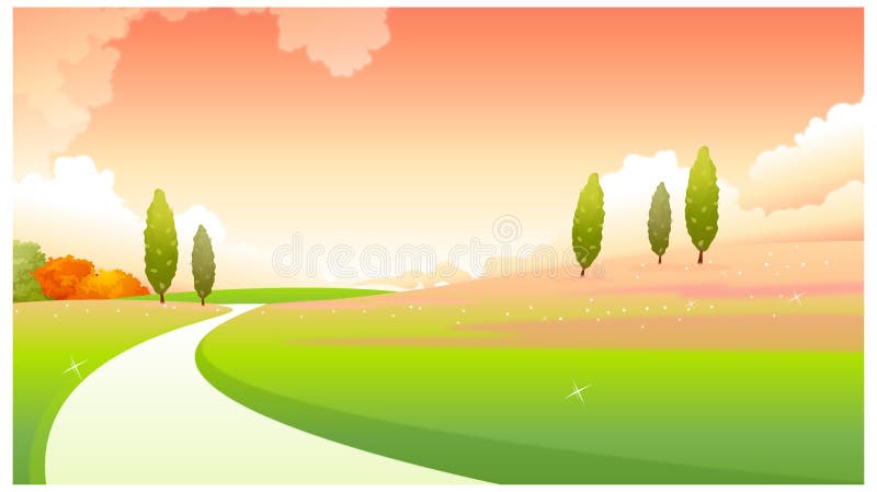 The view of Curved path stock illustration. Illustration of nature ...