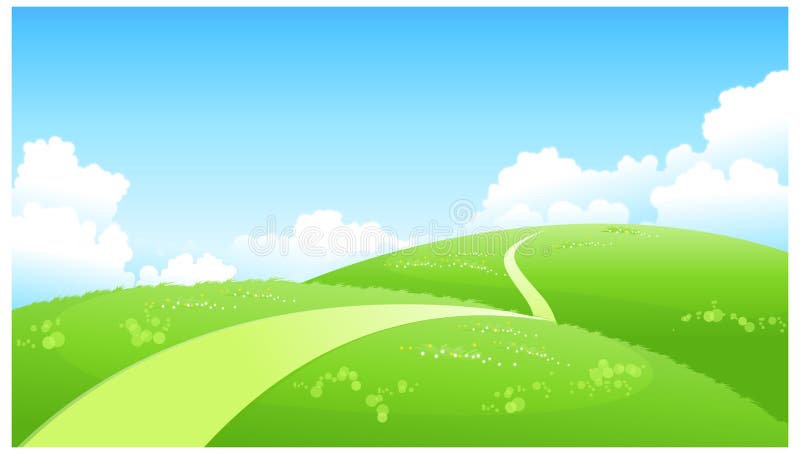 Curved Path in Natural Landscape Stock Vector - Illustration of curve ...