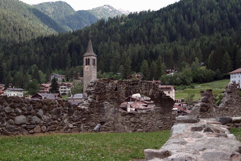 The View on Cusiano. Old Castle. Italy. Stock Image - Image of house ...