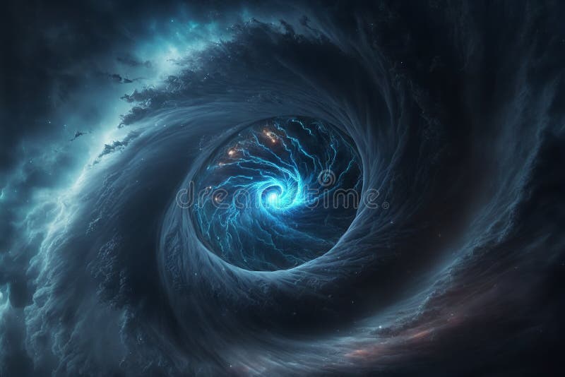 View of a Cyclone Eye from Space. Giant Hurricane Background Stock ...