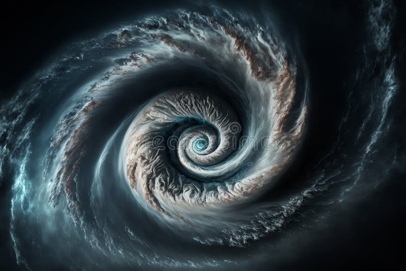 View of a Cyclone Eye from Space. Giant Hurricane Background Stock ...