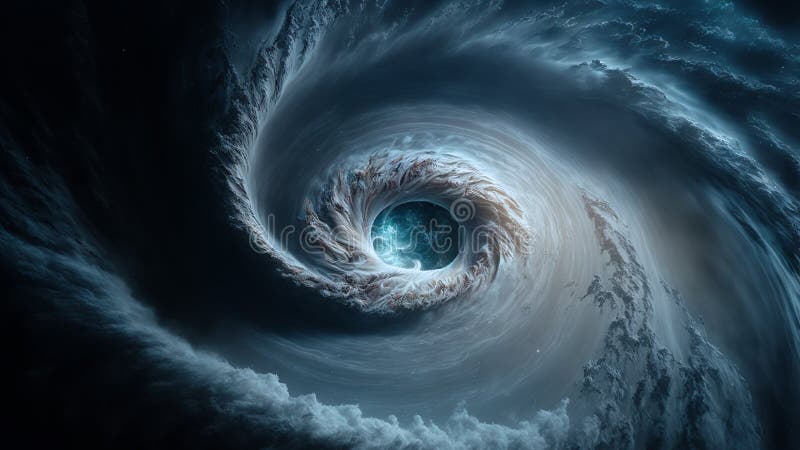 View of a Cyclone Eye from Space. Giant Hurricane Background Stock ...