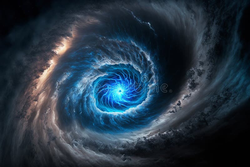 View of a Cyclone Eye from Space. Giant Hurricane Background Stock ...
