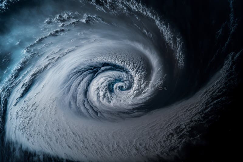 View of a Cyclone Eye from Space. Giant Hurricane Background Stock ...