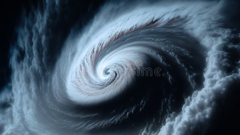 View of a Cyclone Eye from Space. Giant Hurricane Background Stock ...