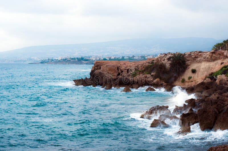 View of Cyprus coastline stock image. Image of waves - 43533325