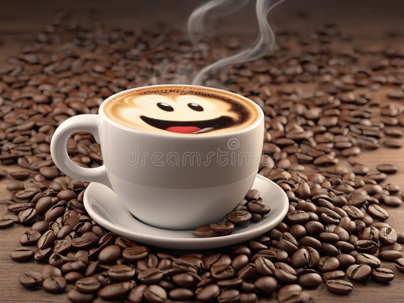 View of 3d Cartoon Animated Coffee Cup - Generated by Ai Stock ...