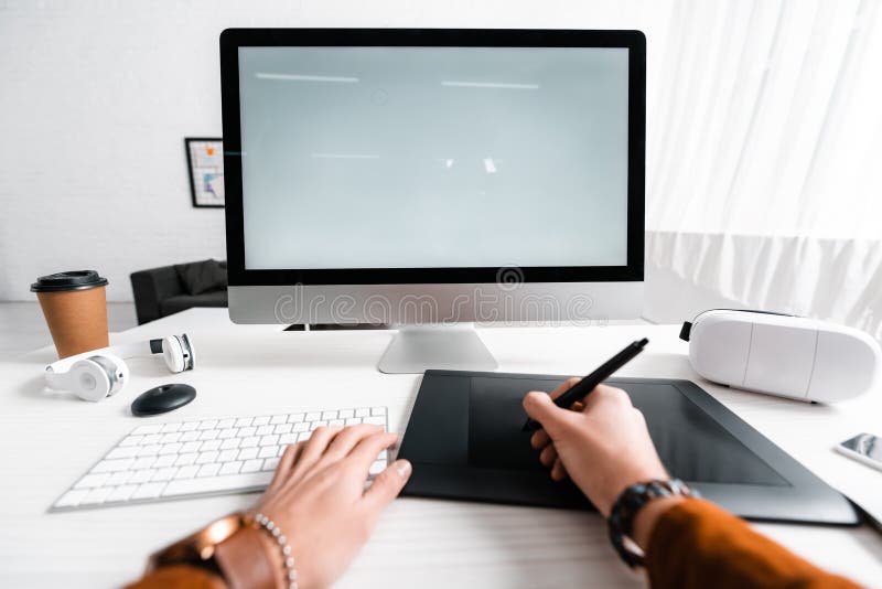 View of 3d Visualizer Using Graphics Stock Photo - Image of digitally ...